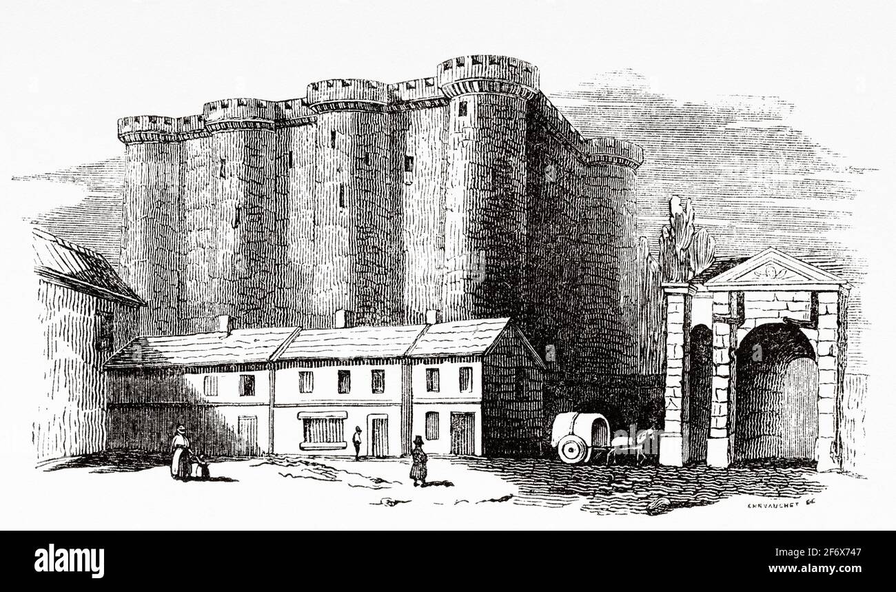 Bastille and Porte Saint-Antoine, Paris. France, French Revolution 18th ...