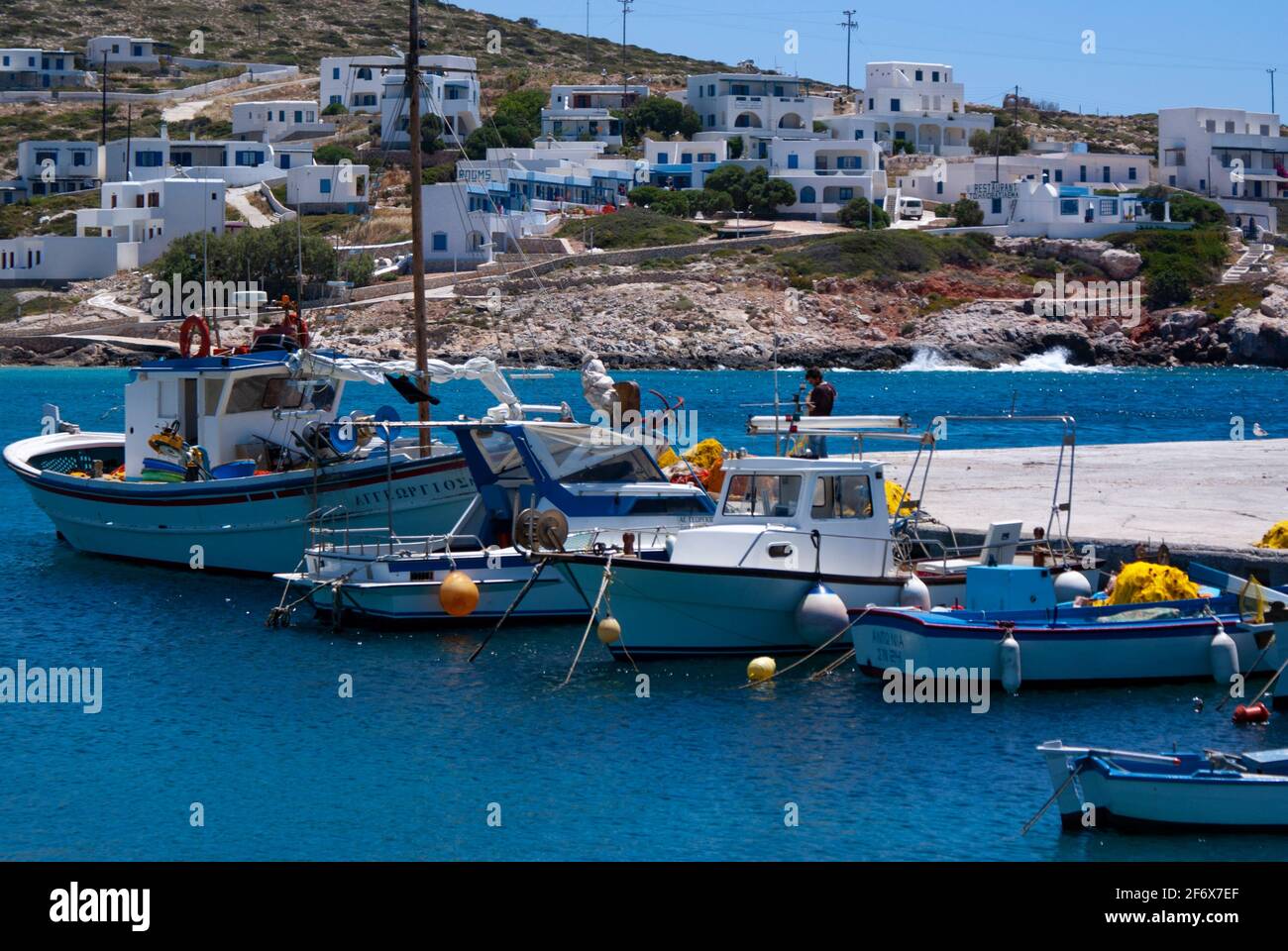 Greek traditional wooden fishing boat hi-res stock photography and ...