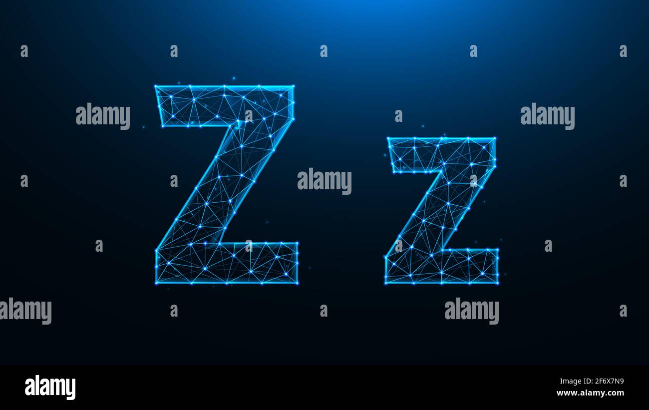 Polygonal vector illustration of letter Z on a dark blue background ...