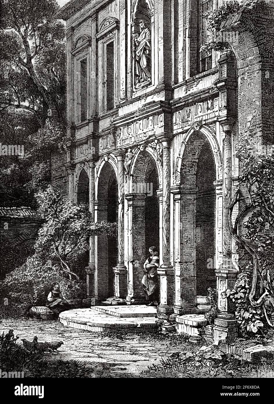 Facade of Villa Giustiniani de Chantal Destro, Noventa Padovana, Veneto ...