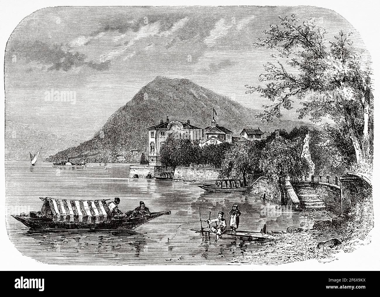 View of Monte San Salvatore. Lake Lugano, Ticino, Switzerland, Europe ...