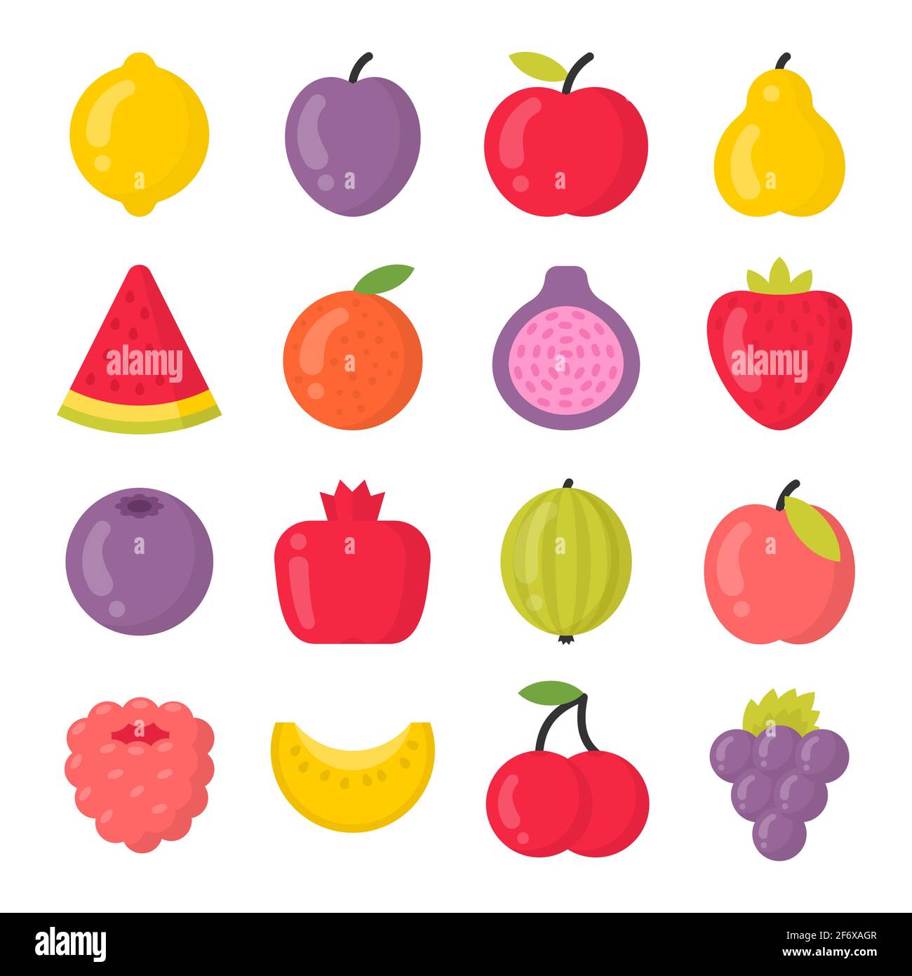 Fruit berry cartoon flat Stock Vector Images - Alamy