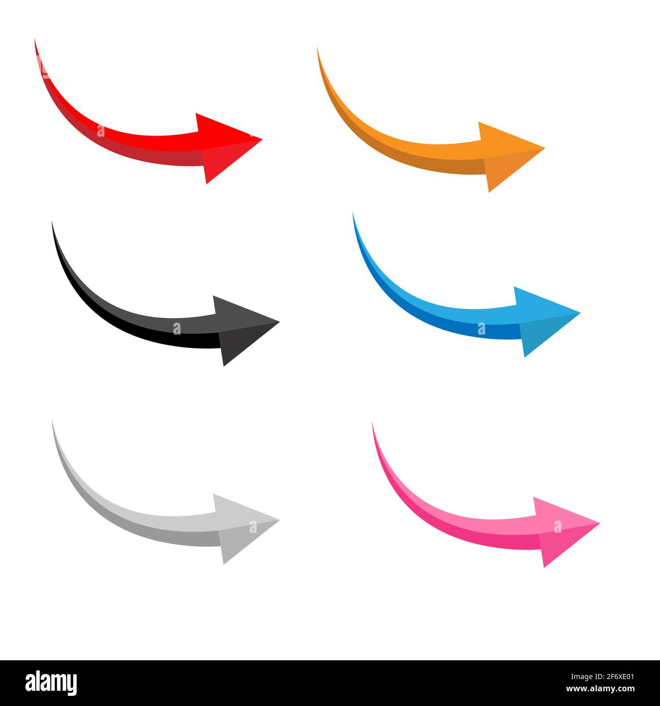 set of glossy arrows on white background. flat style. arrow sign ...