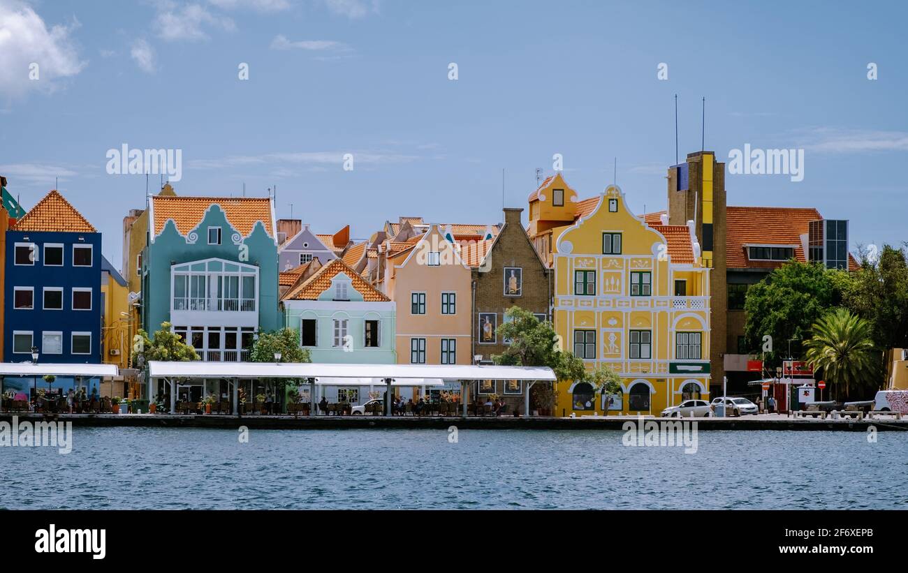 Curacao, Netherlands Antilles View of colorful buildings of downtown ...