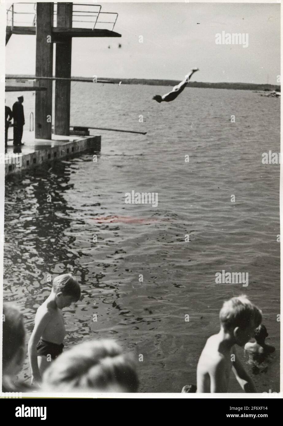Diving at Saltö Jump Tower Stock Photo - Alamy