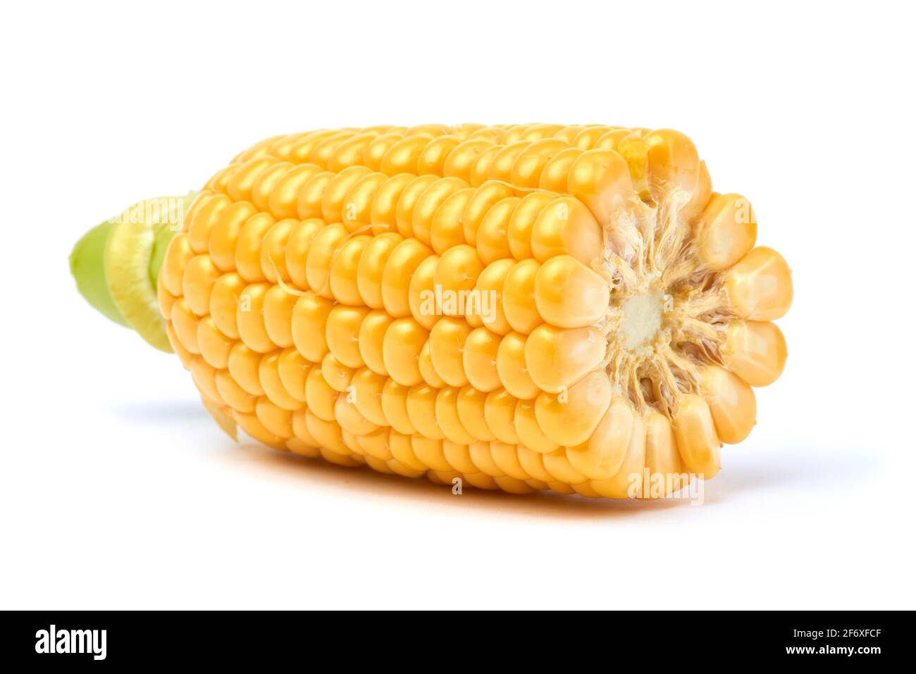 Piece of Fresh organic corn cob isolated on white background Stock ...