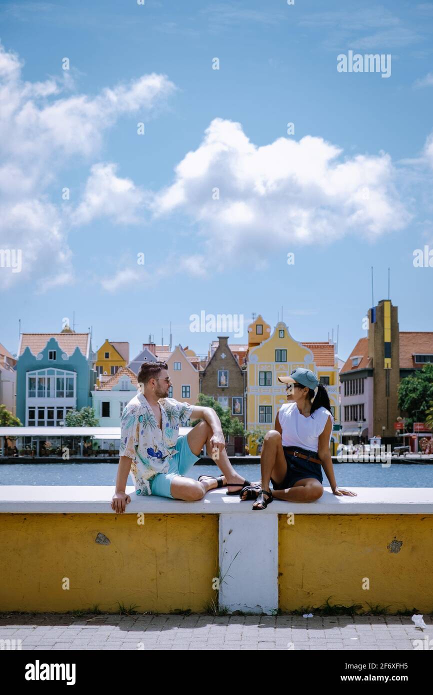 Curacao, Netherlands Antilles View of colorful buildings of downtown ...