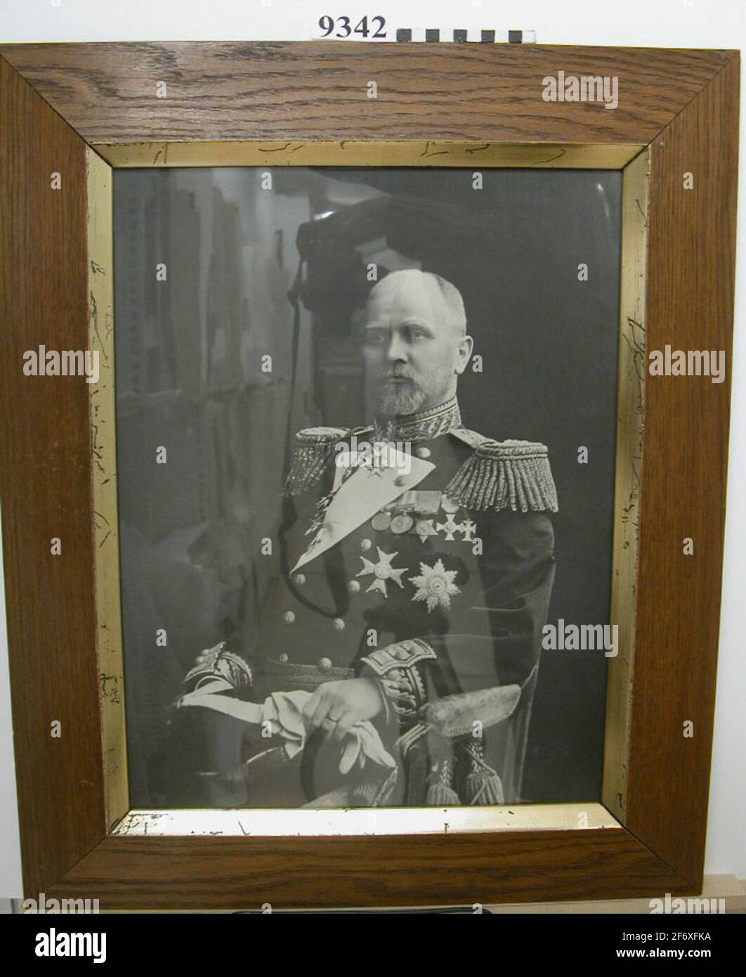 Photography.Photography in glass and frame, wood, yellow-brown ...