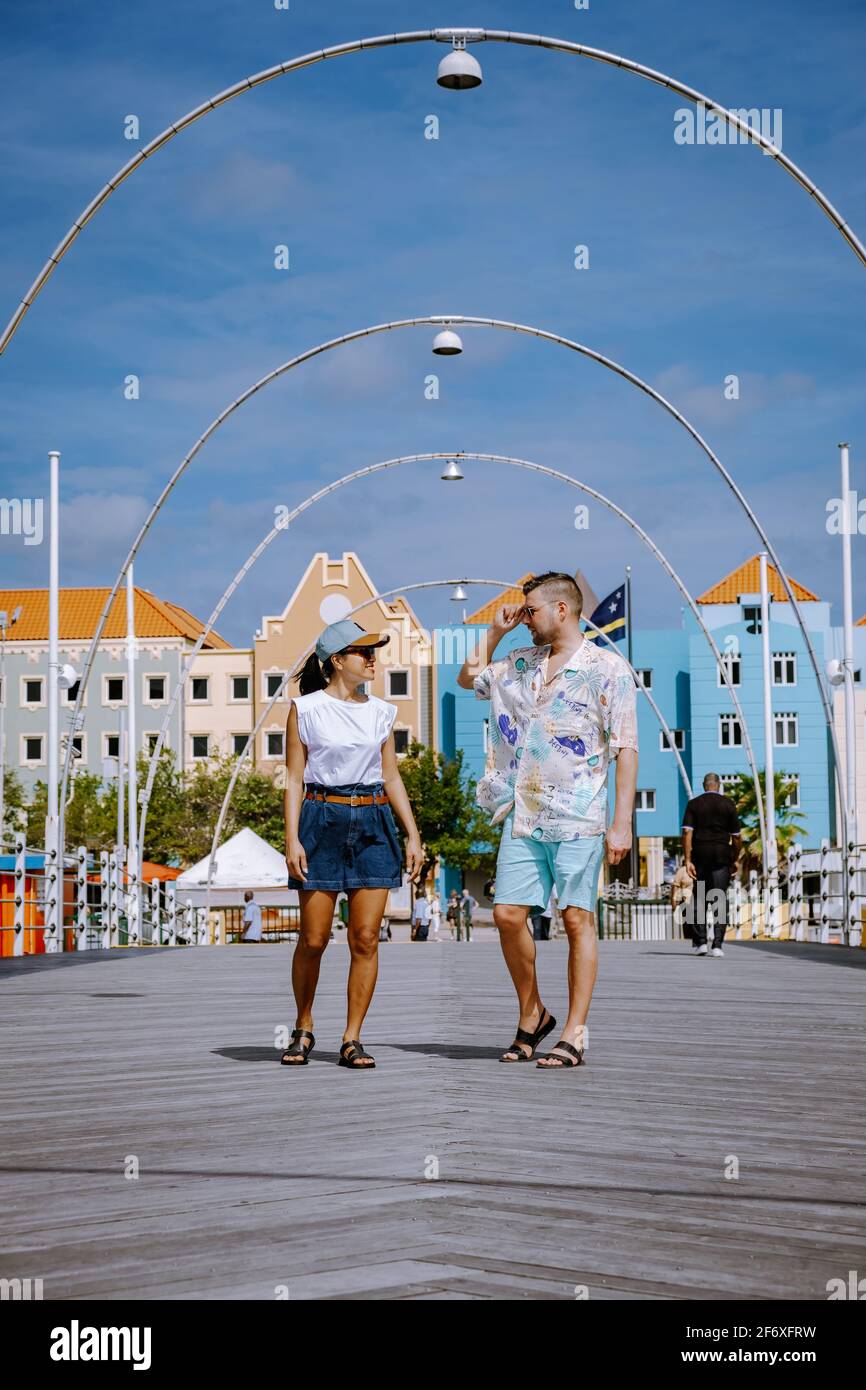 Curacao, Netherlands Antilles View of colorful buildings of downtown ...
