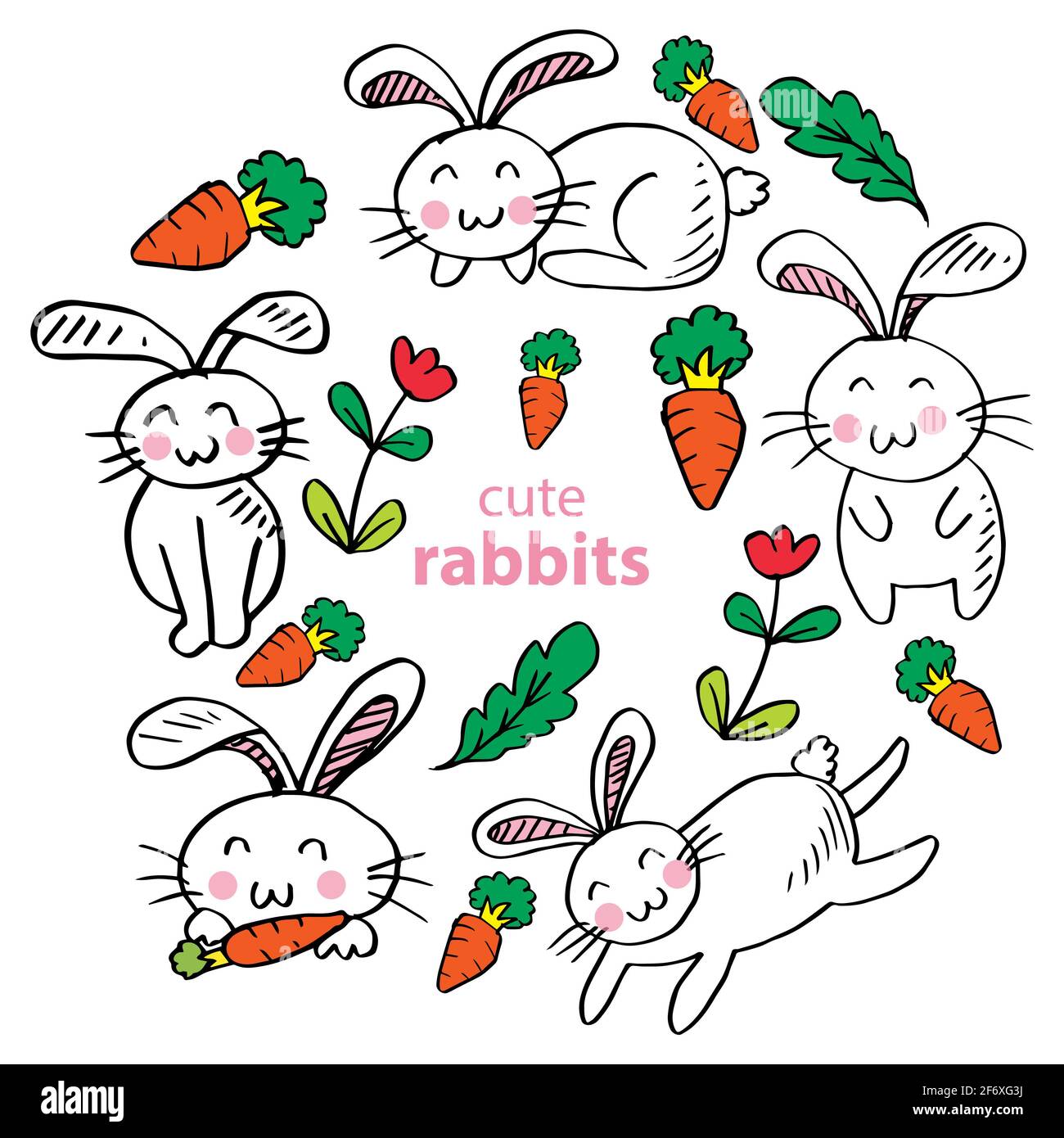 Happy easter doodle set hi-res stock photography and images - Alamy