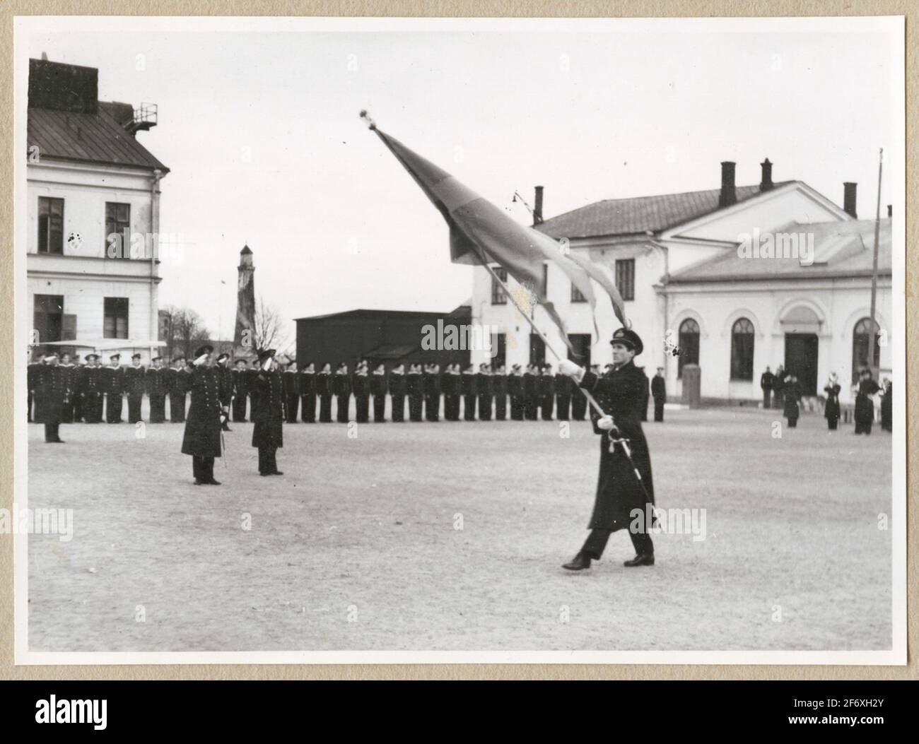 Military with flag Stock Photo - Alamy