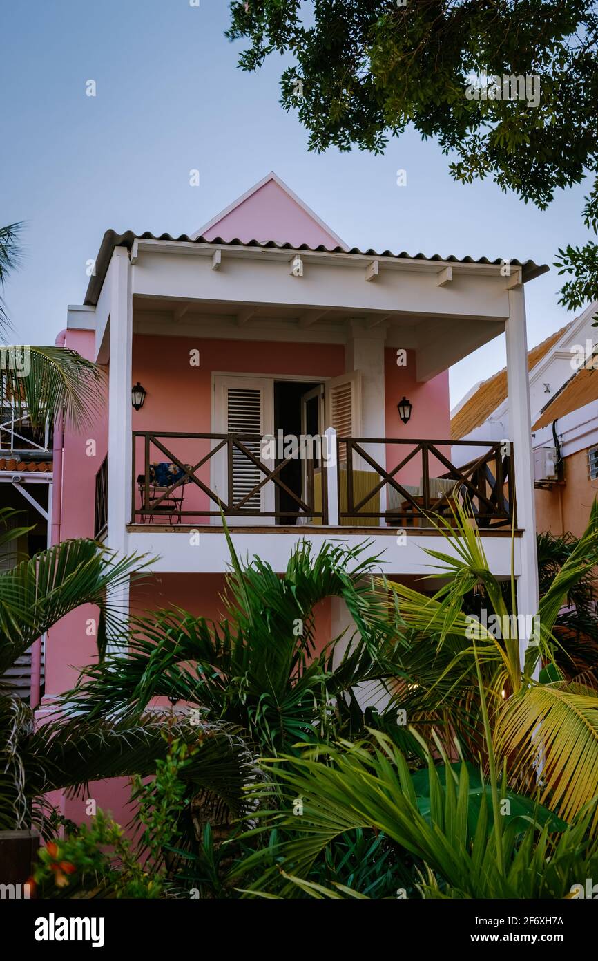Curacao, Netherlands Antilles View of colorful buildings of downtown ...