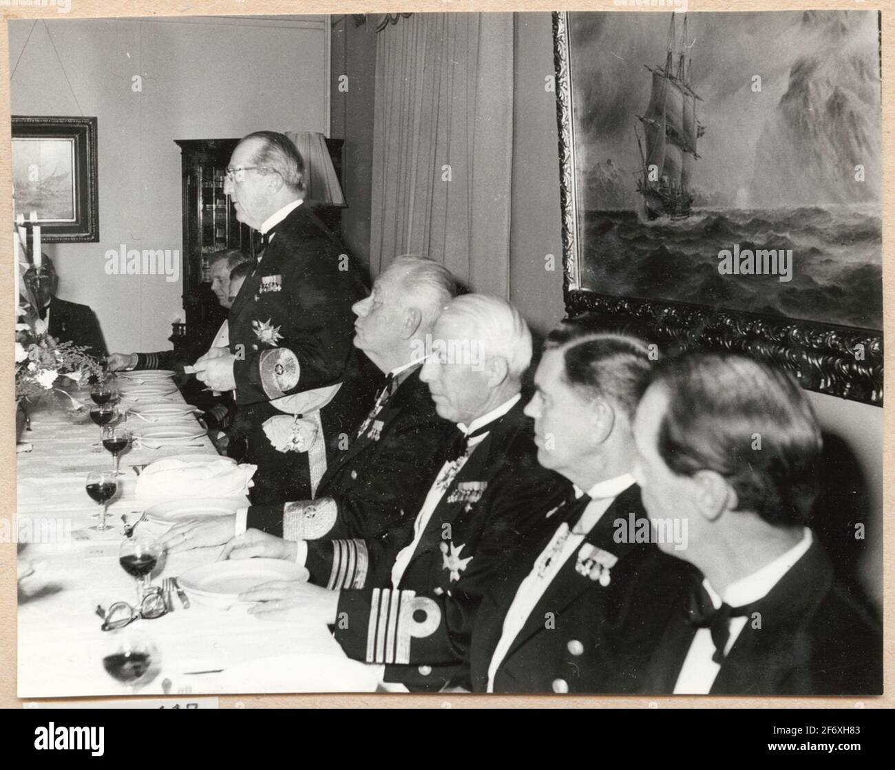 Military at dinner table Stock Photo - Alamy