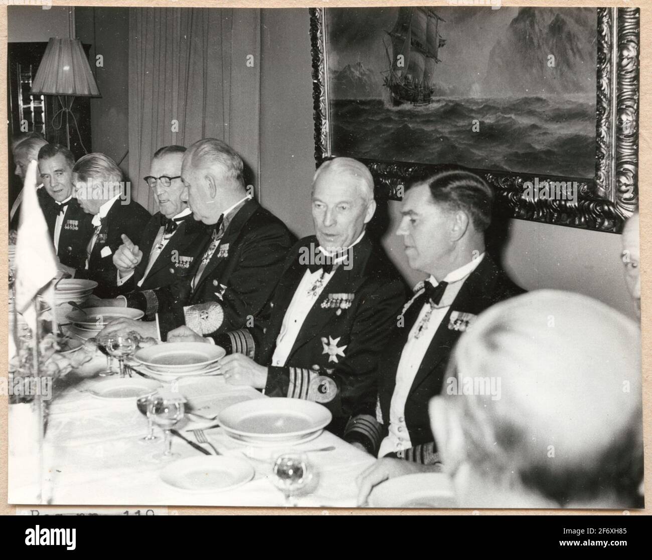 Military at dinner table Stock Photo - Alamy