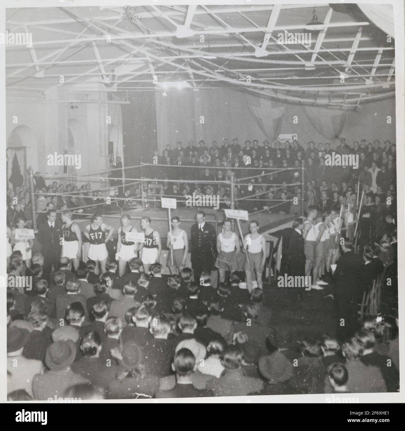 Audience in boxing hall Stock Photo - Alamy