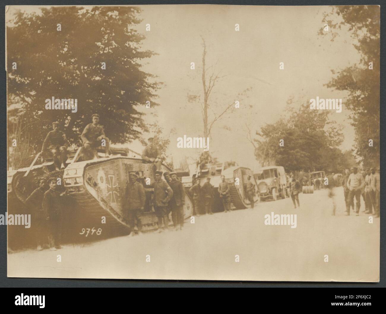 The picture shows a column military vehicle that has stayed on a ...