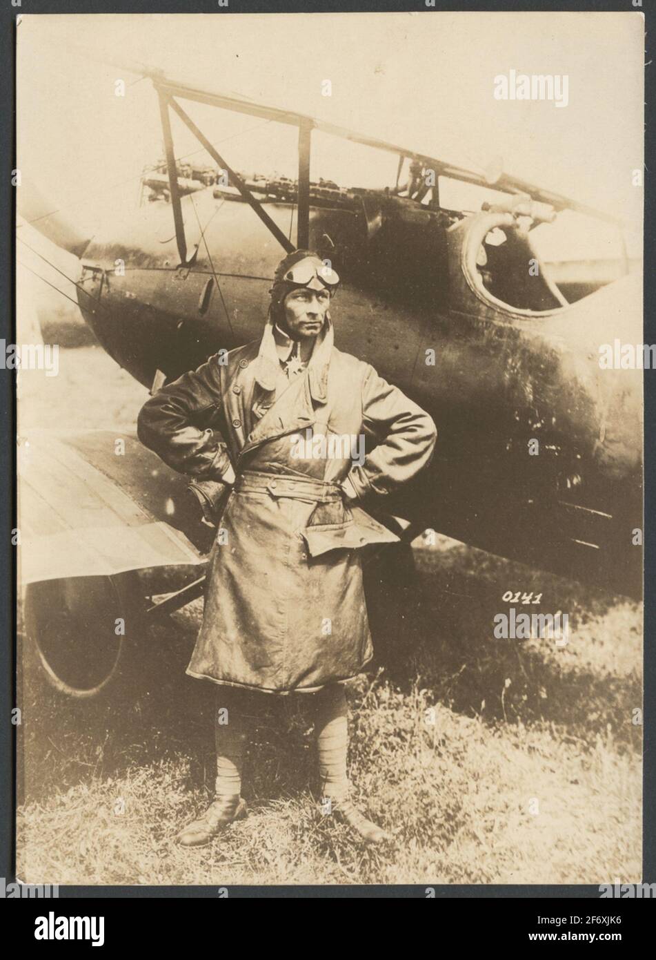 This portrait shows the German combat pilot Eduard von Schleich posing ...