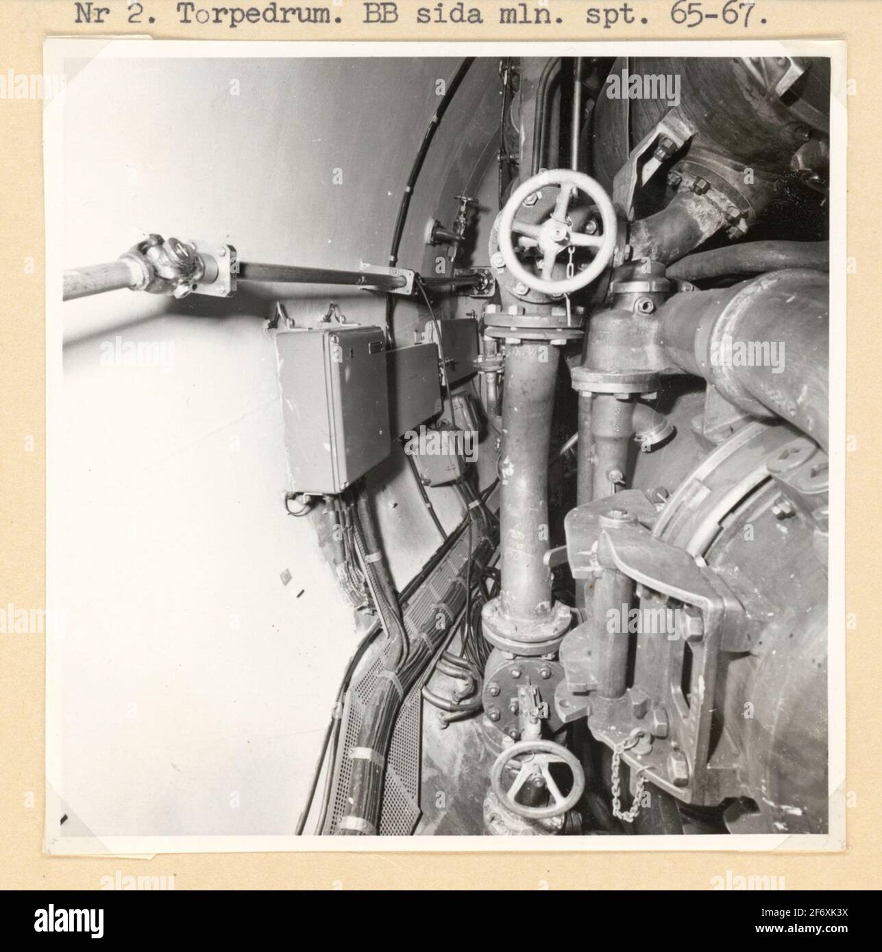 Torpedo room.BB side at the Torptubs .. Kockums AB (depicted name), the ...