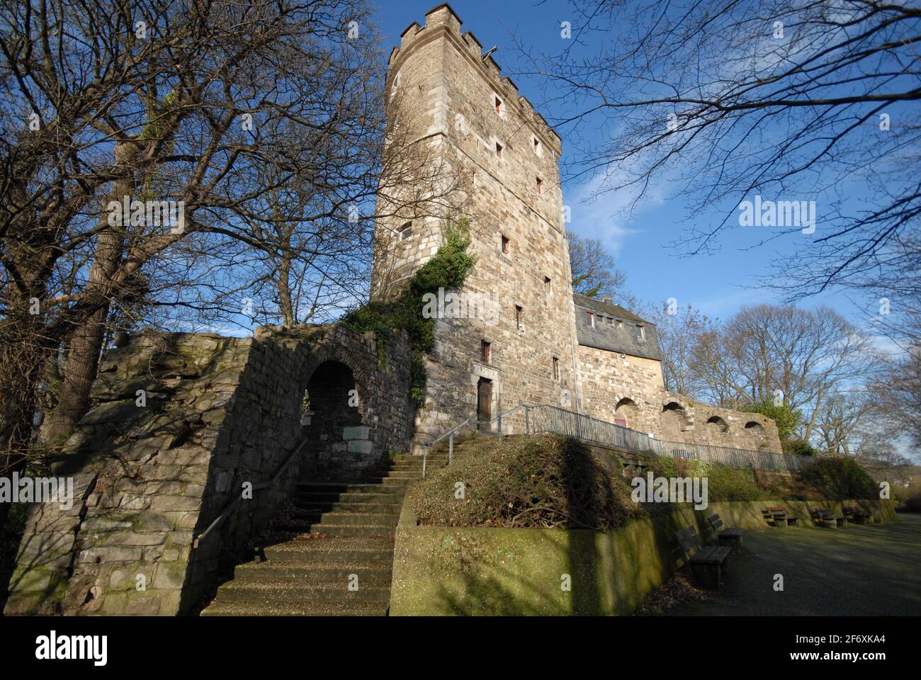 The Long Tower, the highest point of the medieval Aachen city wall ...