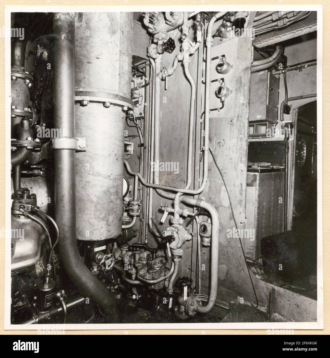 Diesel engine.Shots 26 bb side .. Kockums AB (depicted name), shark ...