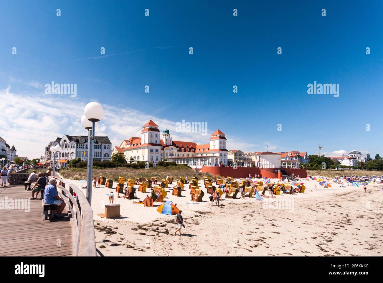 Sand, sea and summer: At the beach of Binz with the historic resort ...