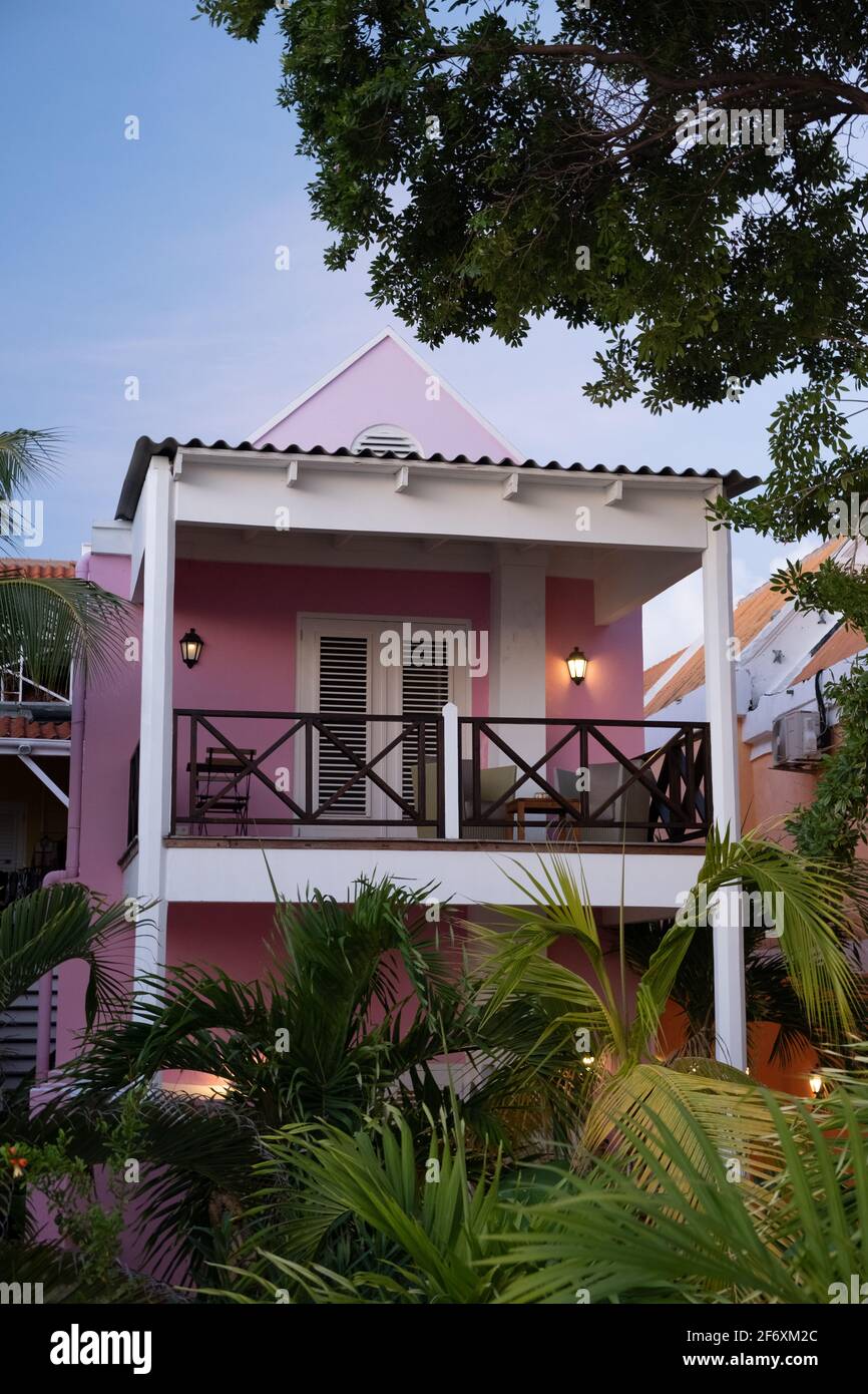 Curacao, Netherlands Antilles View of colorful buildings of downtown ...