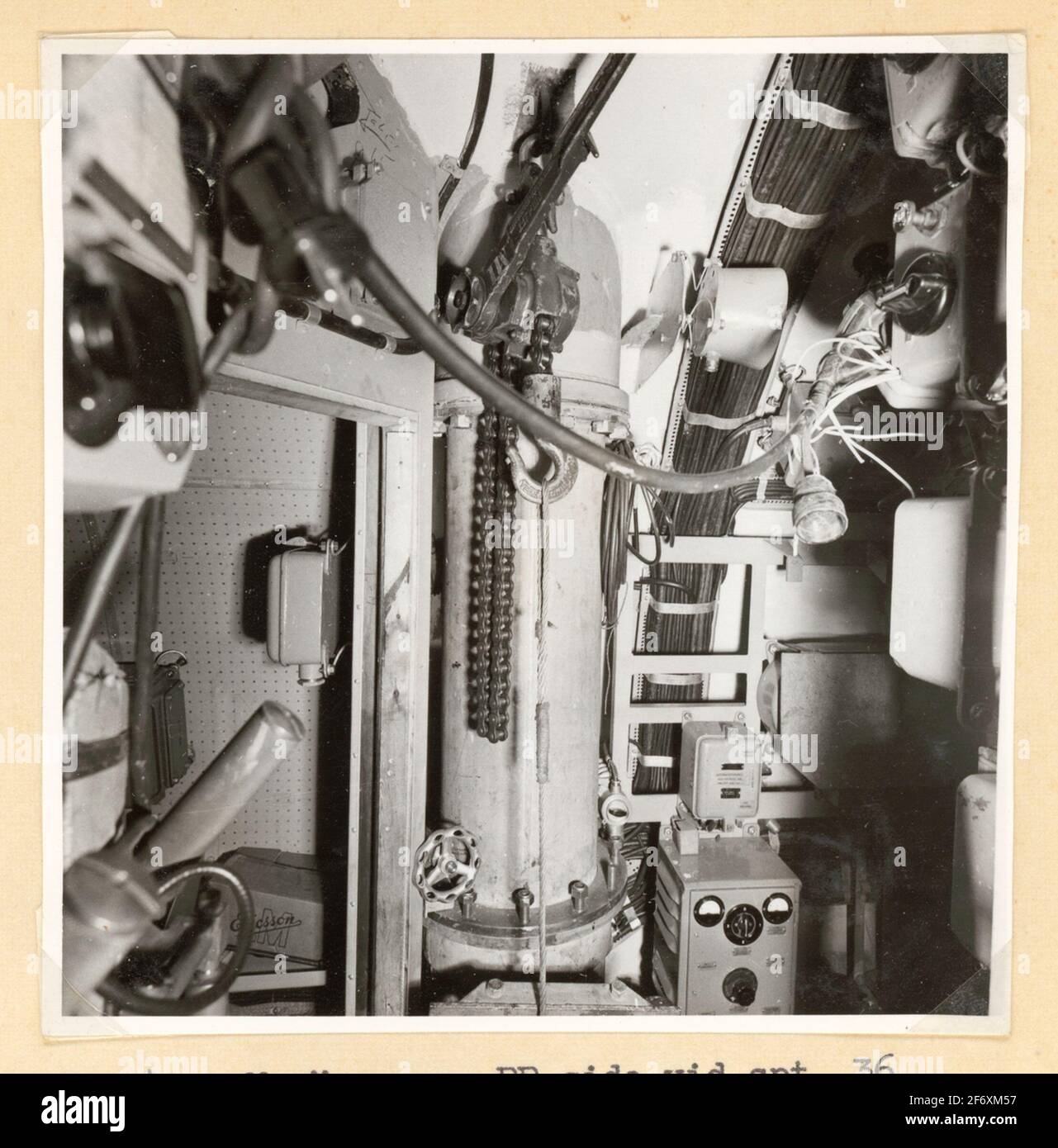 Maneuver room.Bb side at the SPT.36 .. Kockums AB (depicted name ...