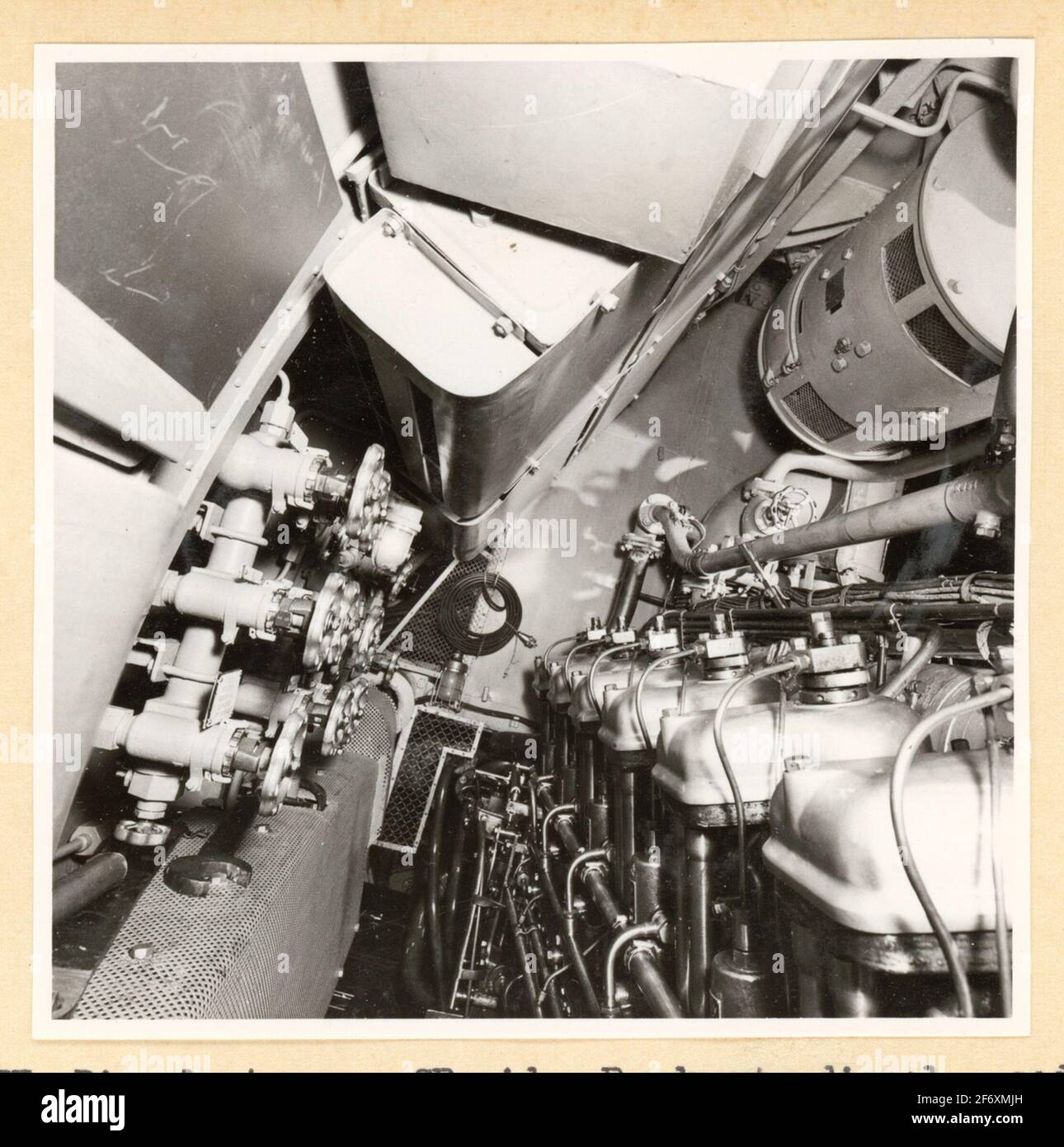 Diesel engine.SB Sida, Table Diesel, seen for .. Kockums AB (depicted ...