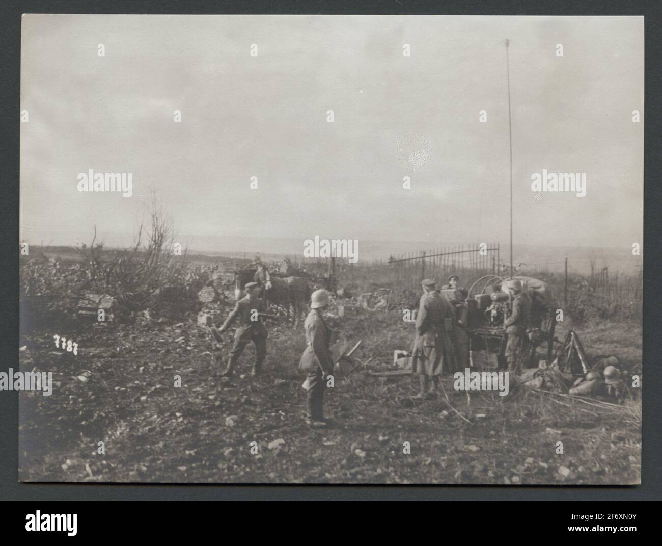 The picture shows a group of soldiers with a radio television station ...