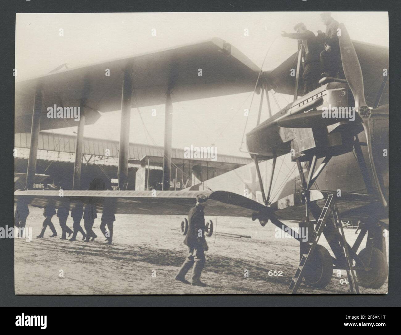 The picture shows the mechanism for folding the aircraft wings back on ...