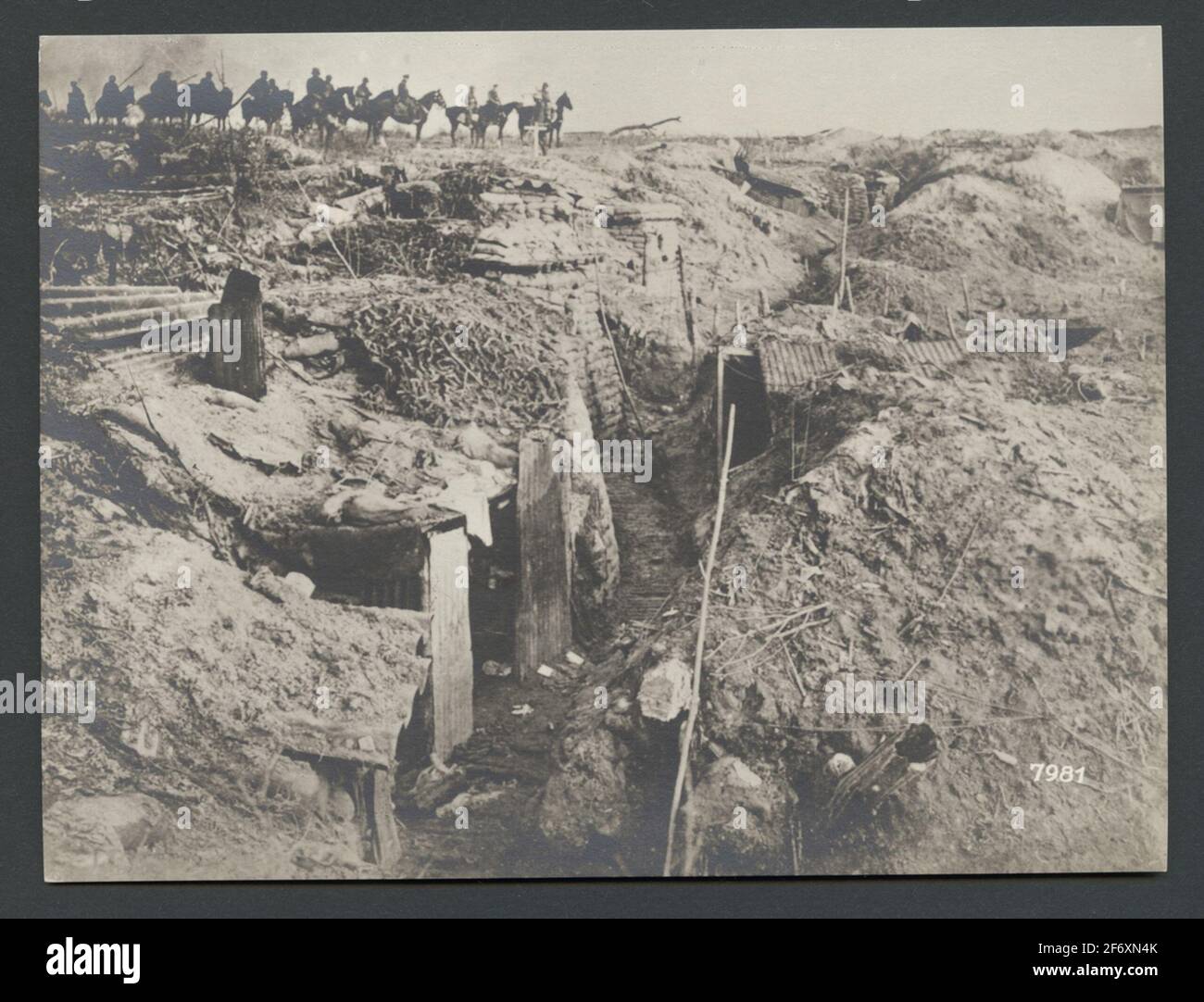 The image shows a ruined shooting ground on the battlefield.In the ...
