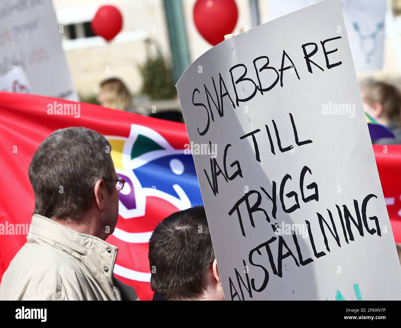 Signs during a first May demonstration Stock Photo - Alamy