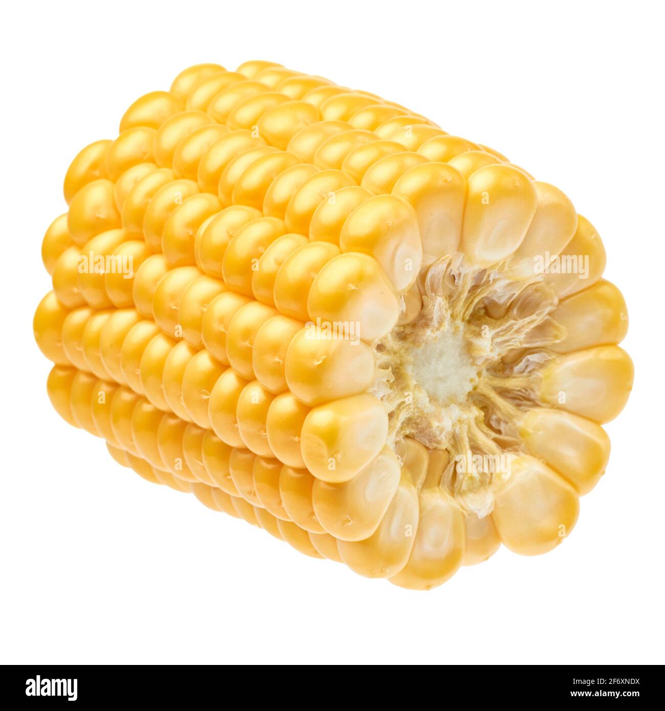 Piece of Fresh organic corn cob isolated on white background Stock ...