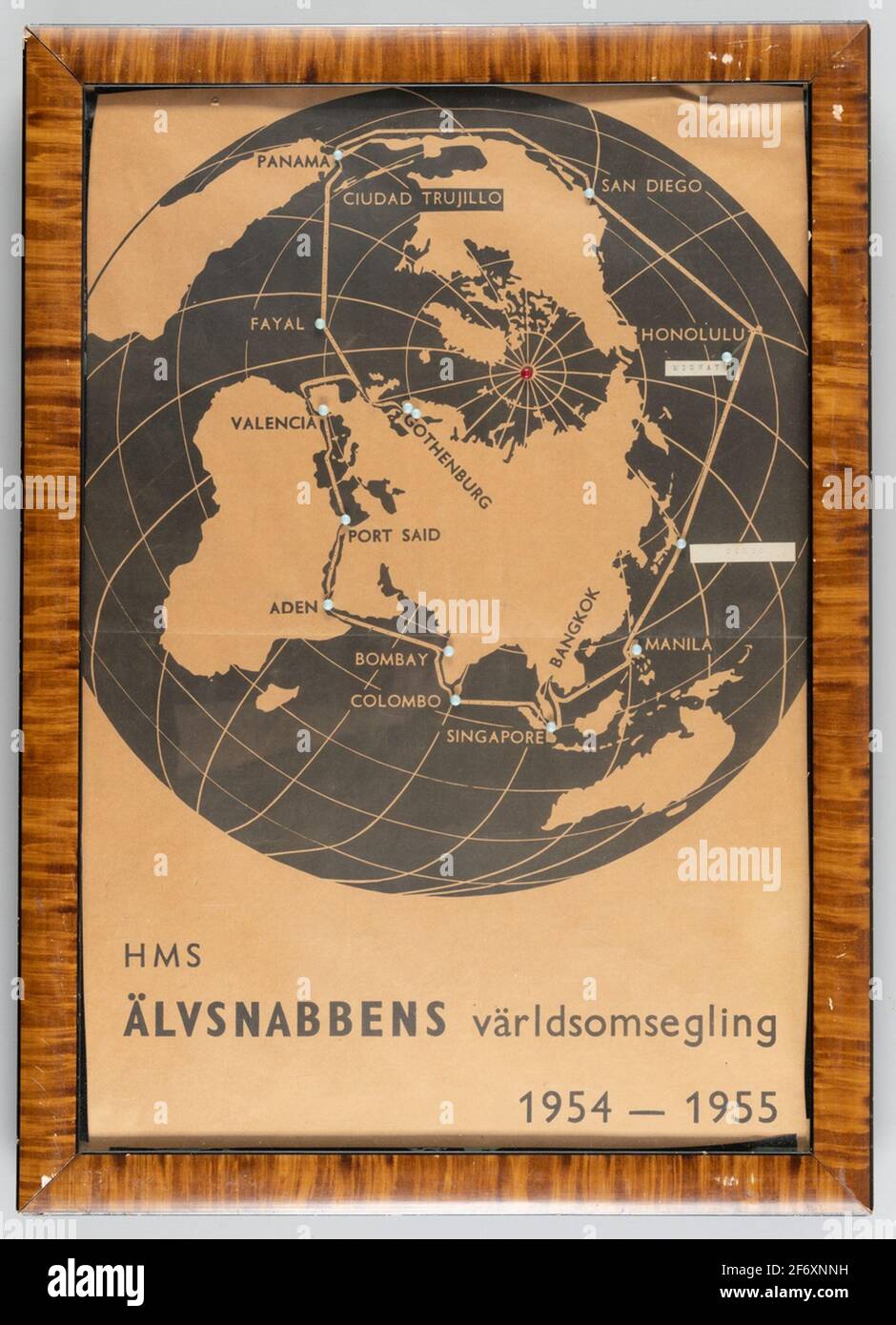 Map showing the fourth plan of the river's world sailing in 1954-55 ...