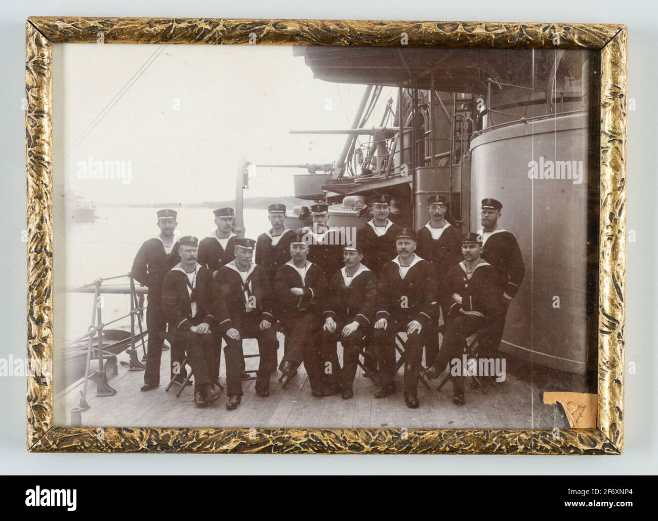 Vessel portrait showing sub-officers on the armor boat .. Shipping ...