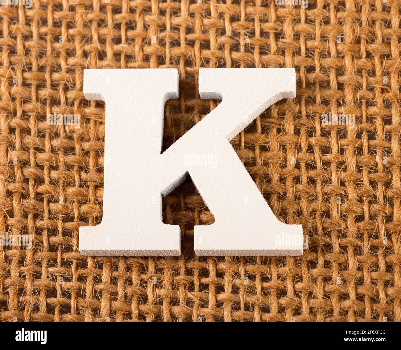 K, Letter of the alphabet - Burlap Background Texture Stock Photo - Alamy