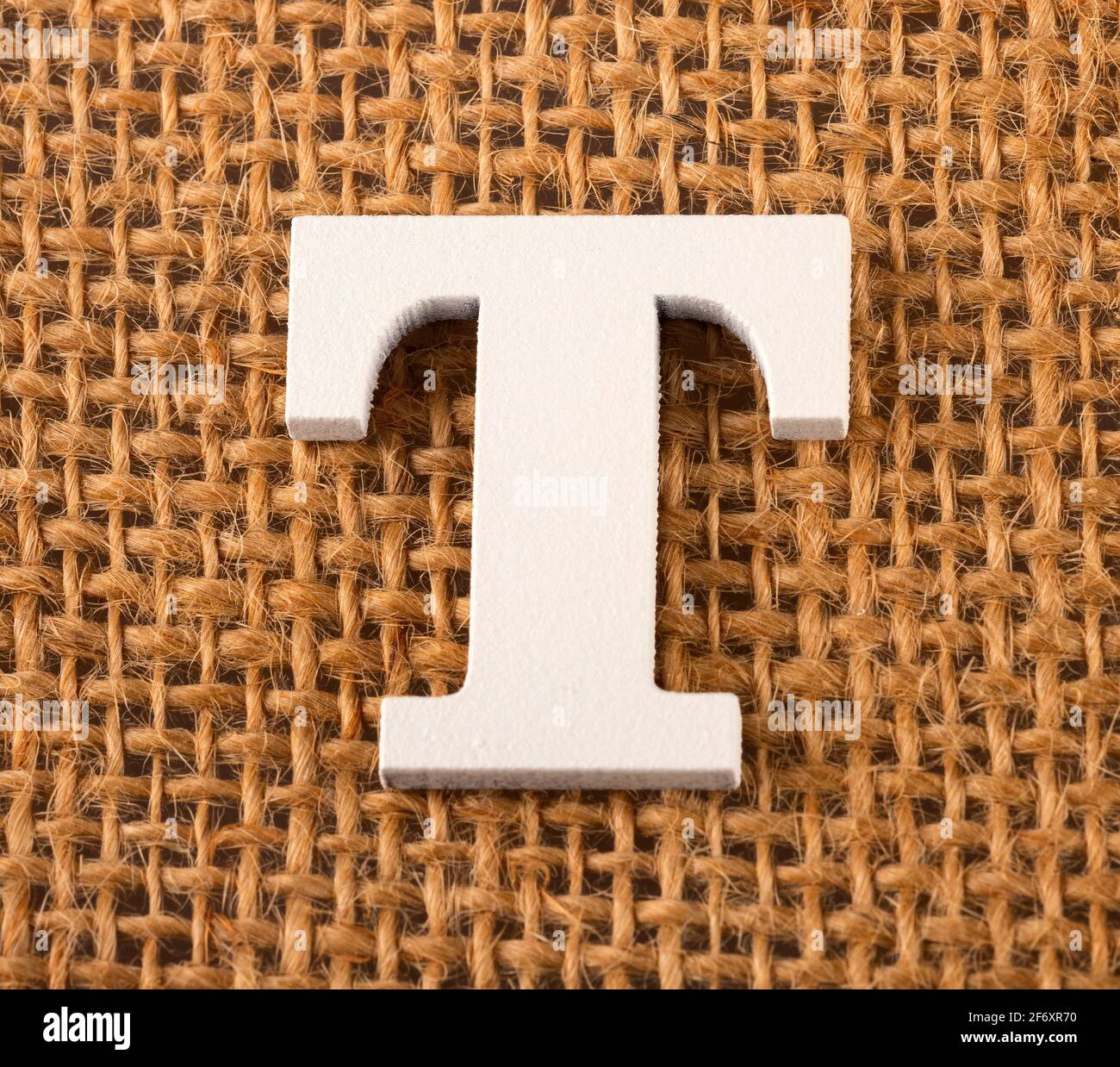 T, Letter of the alphabet - Burlap Background Texture Stock Photo - Alamy