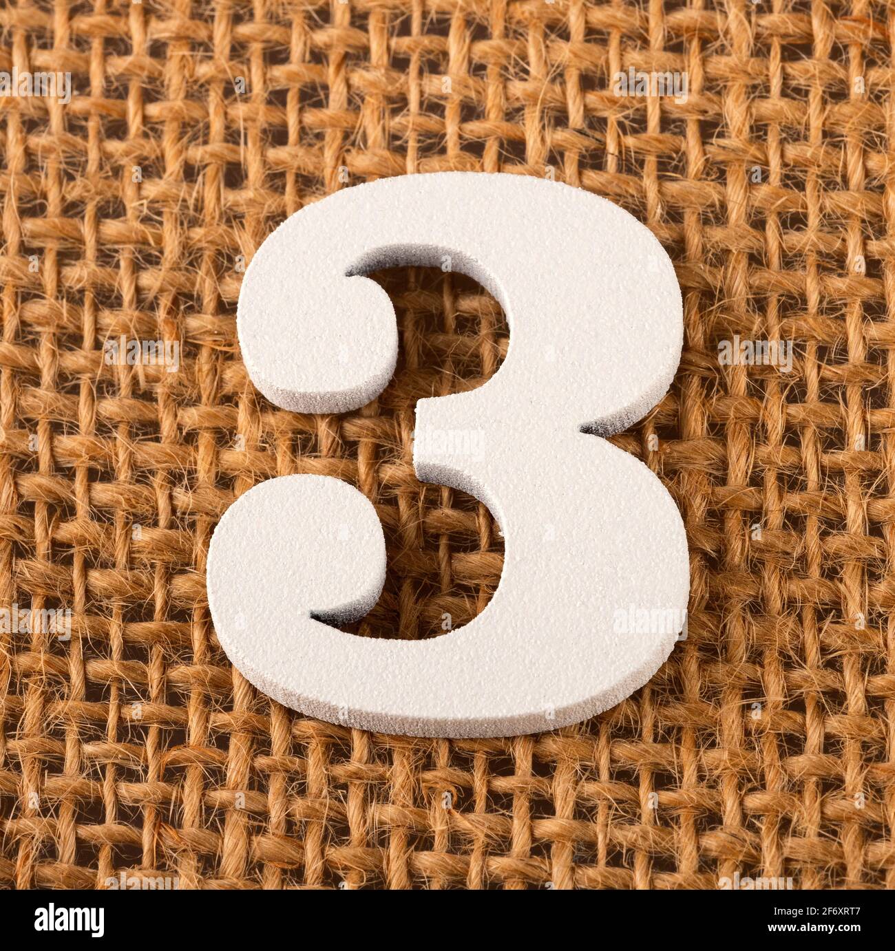 Number 3 - Burlap background texture Stock Photo - Alamy