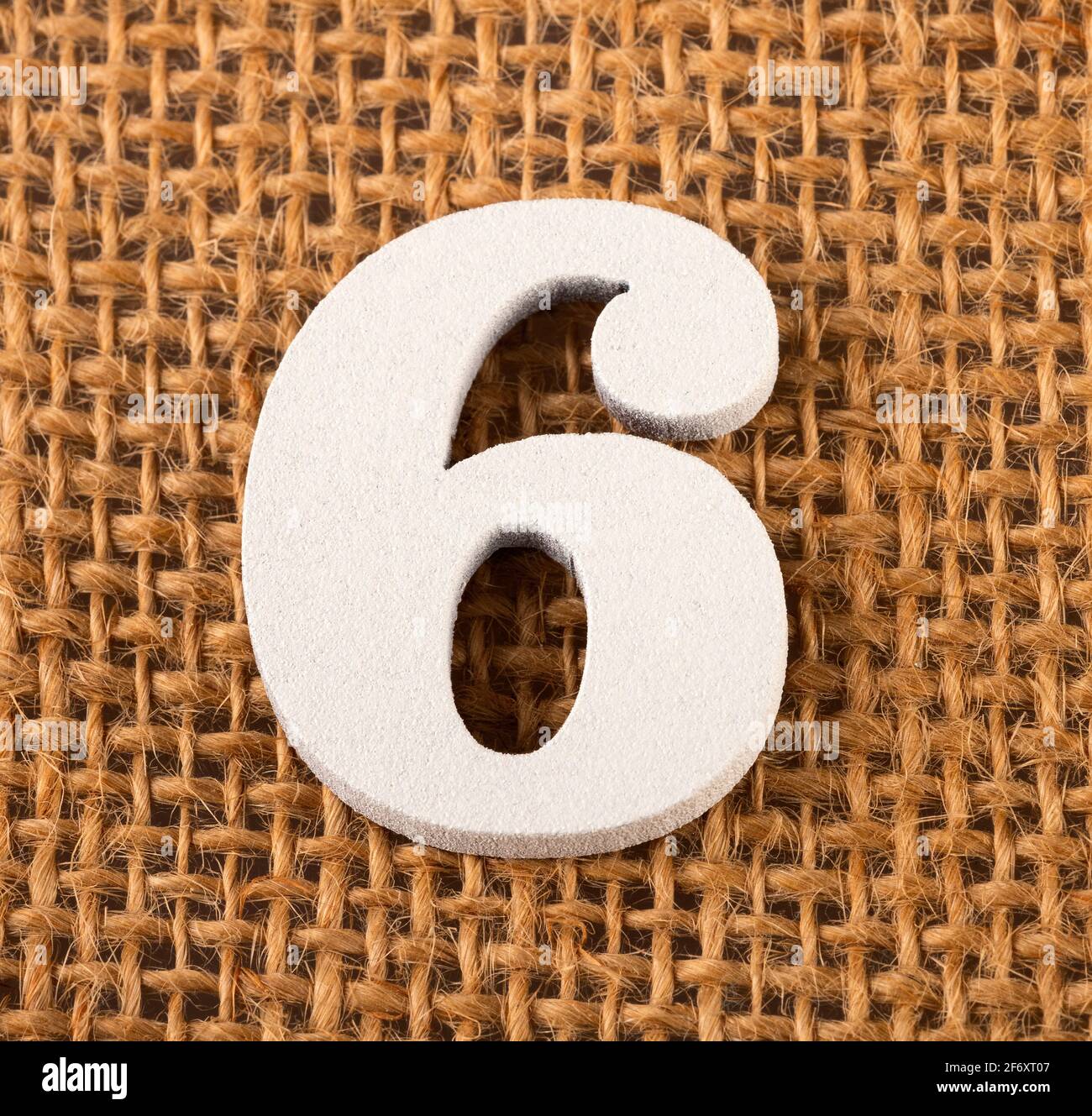 Number 6 - Burlap background texture Stock Photo - Alamy