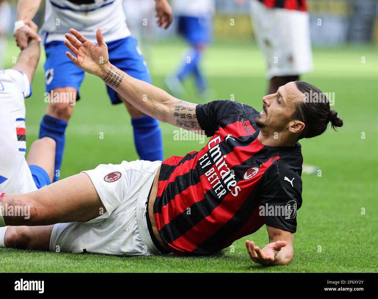 Zlatan ibrahimovic of ac milan gestures hi-res stock photography and ...