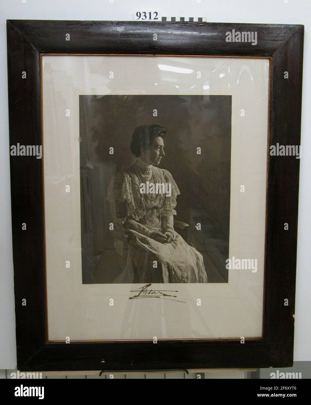 Photography.Photography in glass and frame, wood, brown, polished, with ...