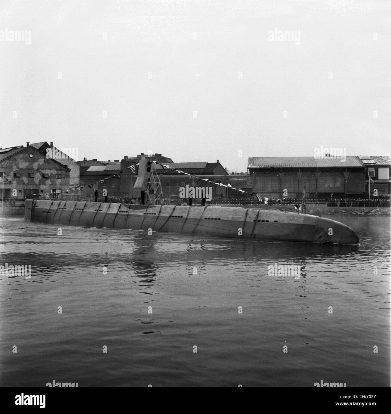 The submarine ferret launching.Ferries (depicted name Stock Photo - Alamy