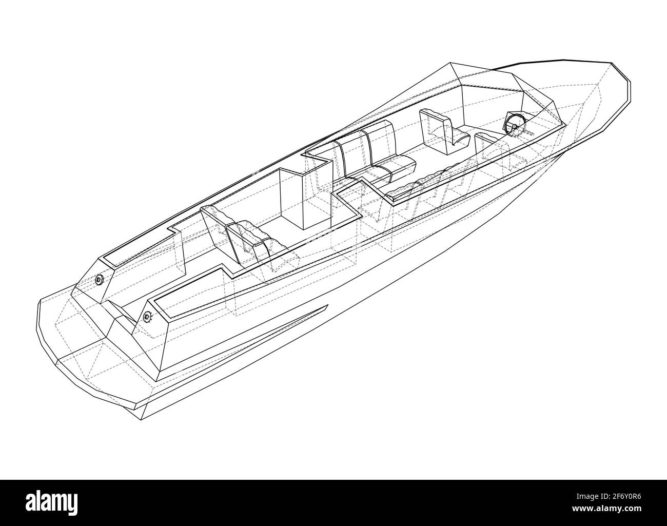 Modern boat with seats. Vector Stock Vector Image & Art - Alamy