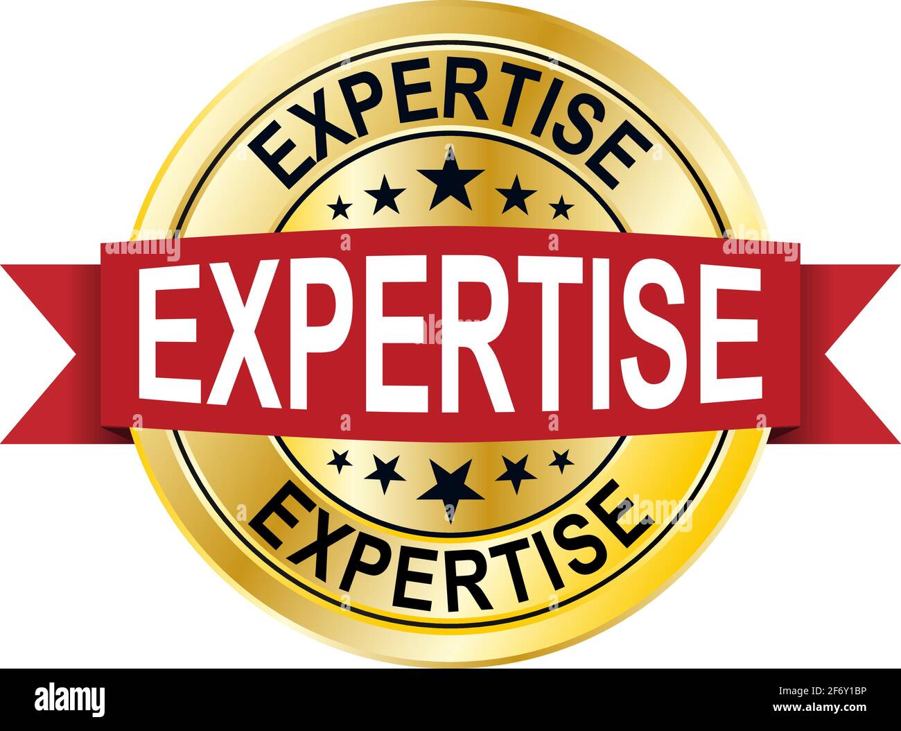 EXPERTISE gold stamp award. Vector gold award of EXPERTISE text. Text ...