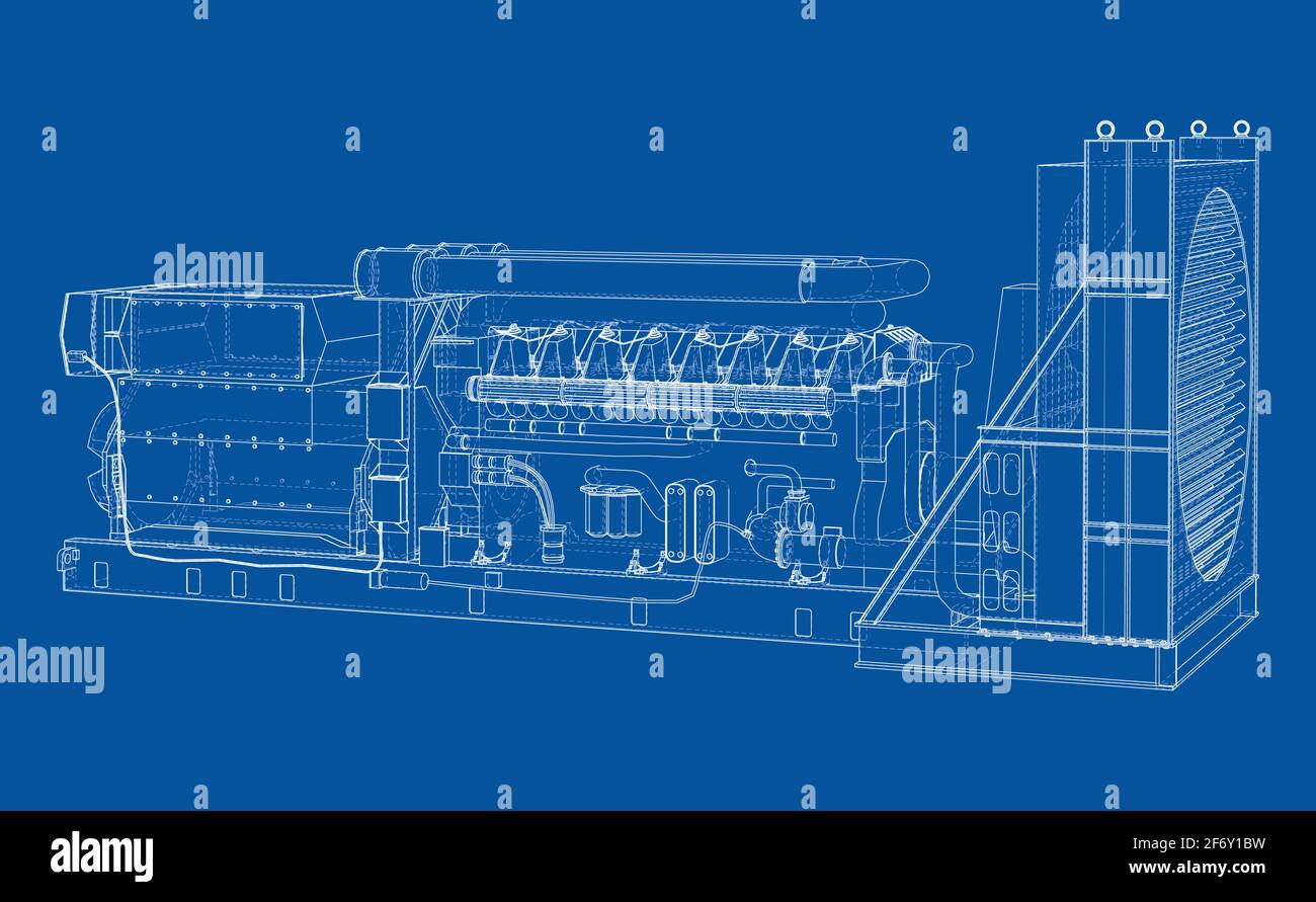 Large industrial diesel generator. Vector Stock Vector Image & Art - Alamy