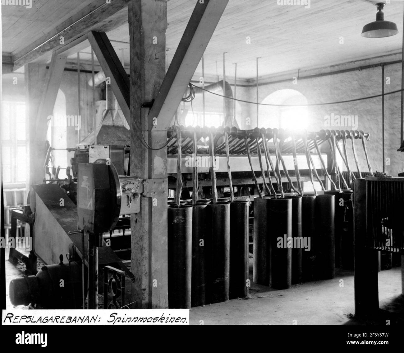 Interior on the rope layer track, spinning machine.Interior of the rope ...