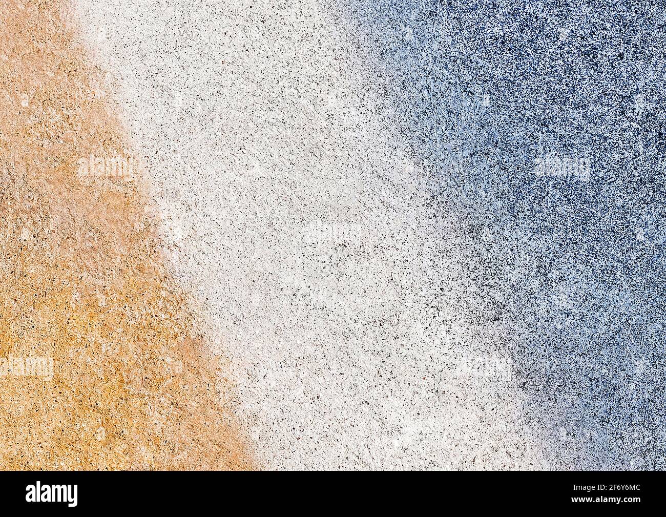 Orange and blue paint slick urban old colored design dirty concrete ...