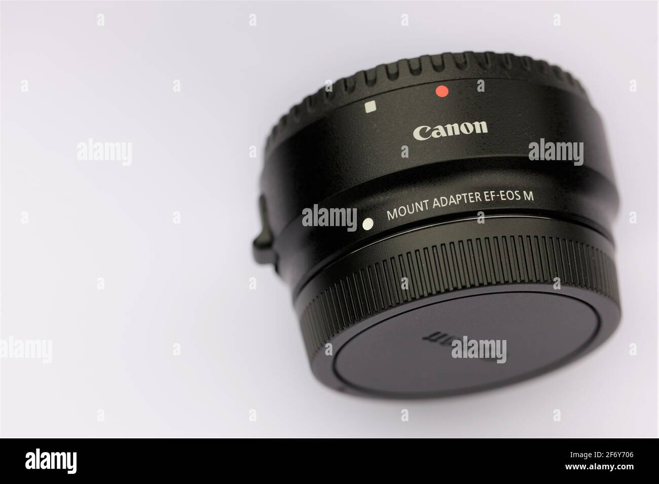 Canon mount adapter EOS on white background Stock Photo - Alamy