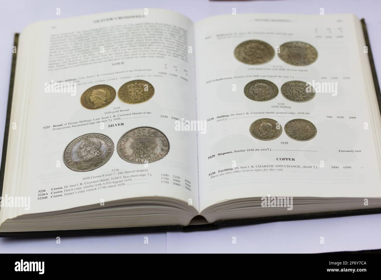 Close-up of an open book on Coins of England by Spink Stock Photo - Alamy