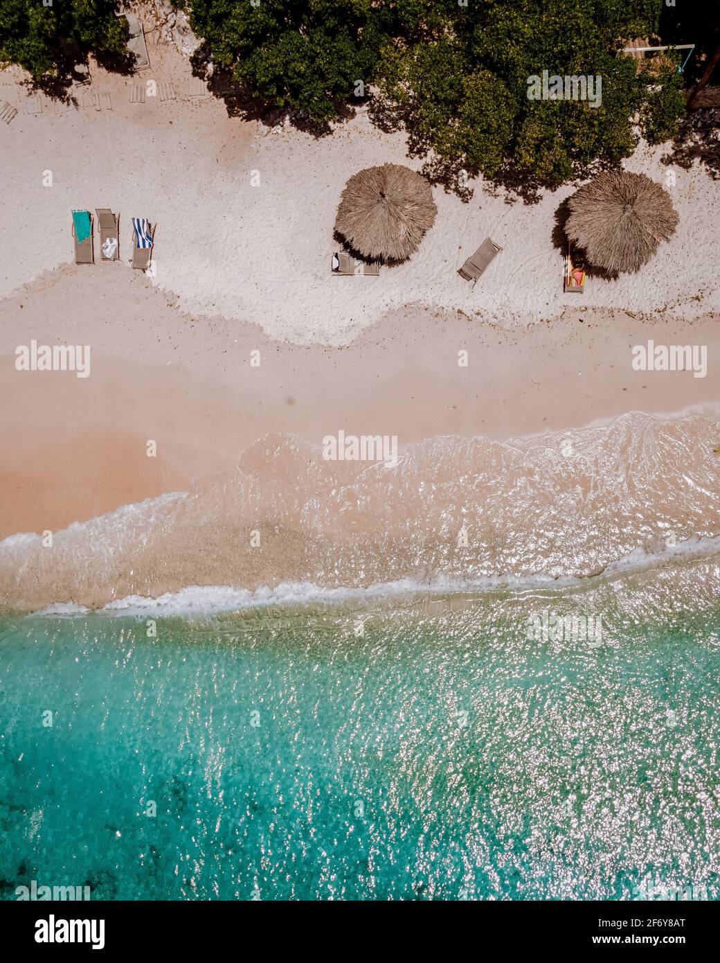 Playa Porto Marie beach Curacao, white tropical beach with turqouse ...
